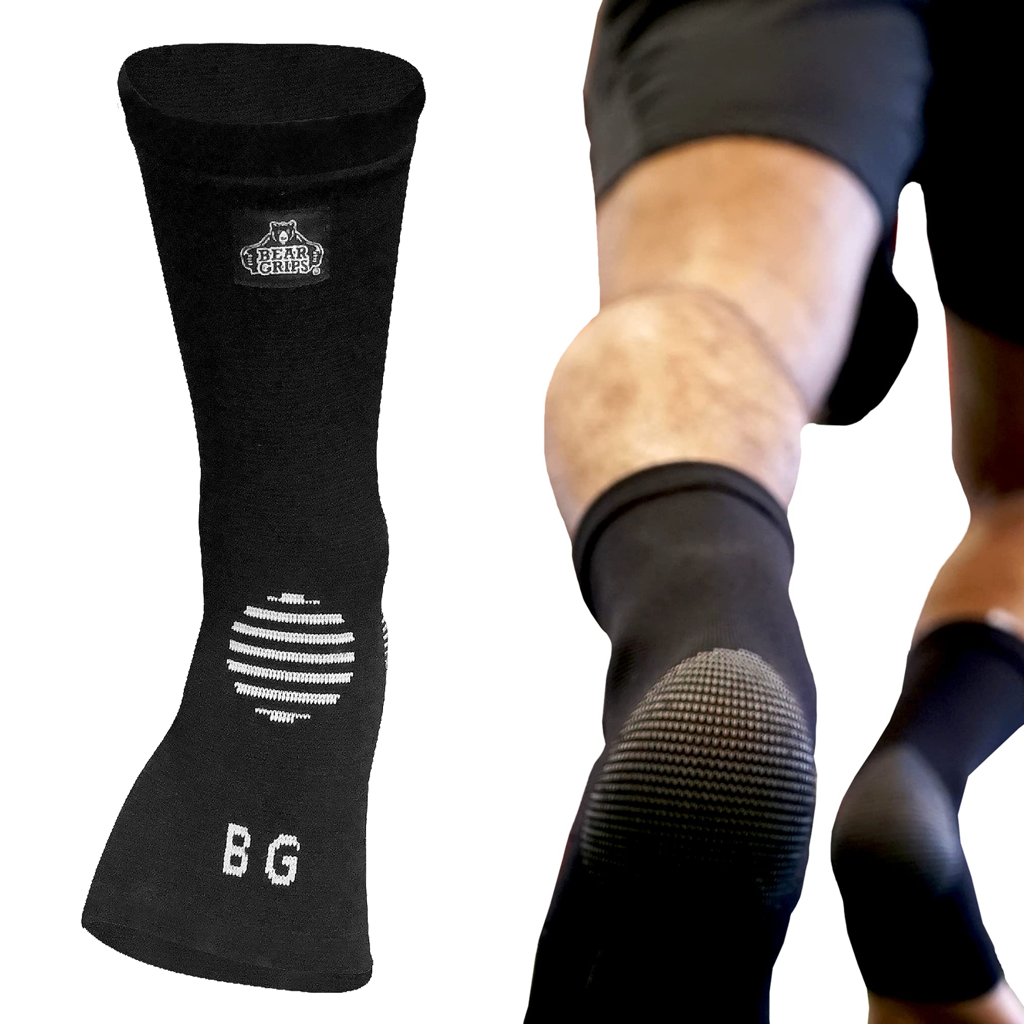Bear Grips 2021 Lightweight Compression Ankle Sleeve - Superior Ankle Support for Weightlifting, Cardio, & Sports. Graduated Compression Recovery Sleeve, XL. For Men & Women.