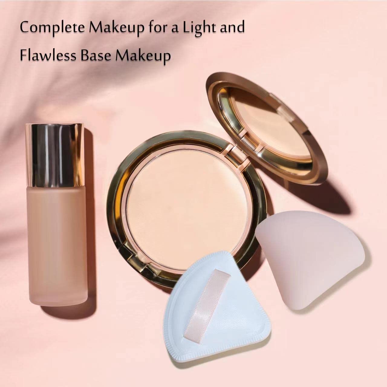 Daubigny Powder Puff Face Triangle Soft Makeup Puff for Loose Powder Soft Body Cosmetic Foundation Sponge Mineral Powder Wet Dry Makeup Tool with Strap