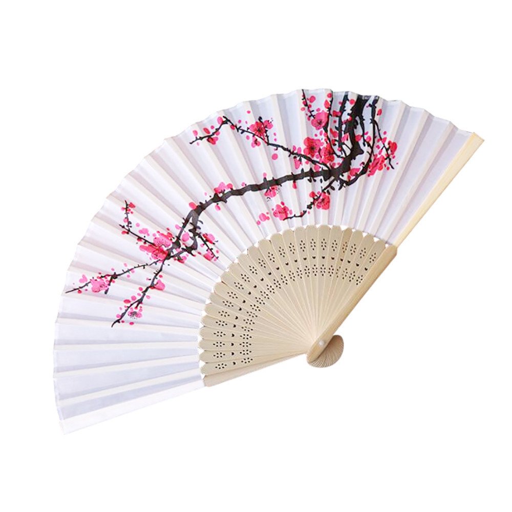 bvgfsahne Fan Bag Hand Fan Pocket Dance Vintage Chinese Flower Gifts Party Held Folding Tools & Home Improvement Valentines