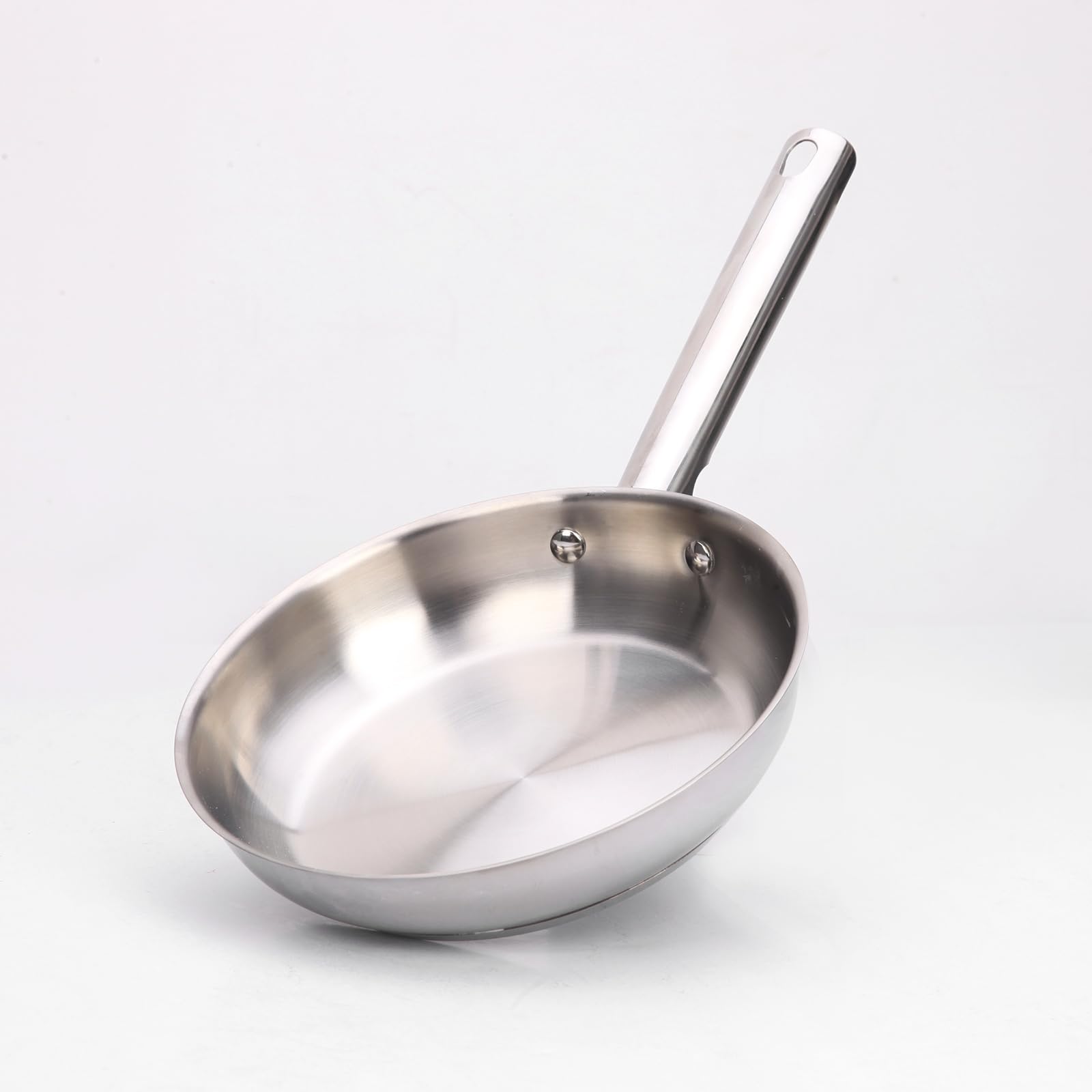 Daddynme Tri-Ply Stainless Steel 8inch Small Frying Pan, Chef's Pans Oven safe induction kitchen skillet,Suitable for All Stove