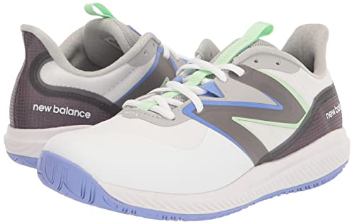 New Balance Women's 796 V3 Hard Court Tennis Shoe, Nb White/Castlerock/Vibrant Violet, 9 Wide US