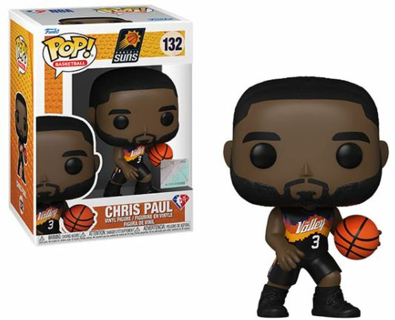 NBA: Suns - Chris Paul (City Edition 2021) Funko Pop! Vinyl Figure (Bundled with Compatible Pop Box Protector Case), Multicolored, 3.75 inches