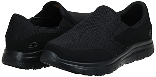 Skechers Men's Black Flex Advantage Slip Resistant Mcallen Slip On - 9.5 D(M) US