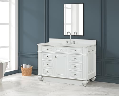Design Element WN-48-W Bathroom Vanity, 48 in, Ivory White