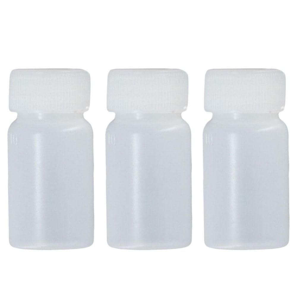 FEIYING 100pcs 10ml Plastic Travel Empty Small Mouth Graduated Lab Chemical Container Reagent Bottle, Sample Bottles Sealing Bottles Liquid Medicine Bottles with Caps