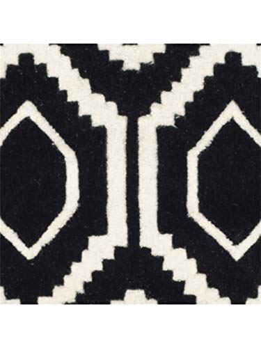 SAFAVIEH Chatham Collection 2' x 3' Black/Ivory CHT731K Handmade Geometric Premium Wool Accent Rug