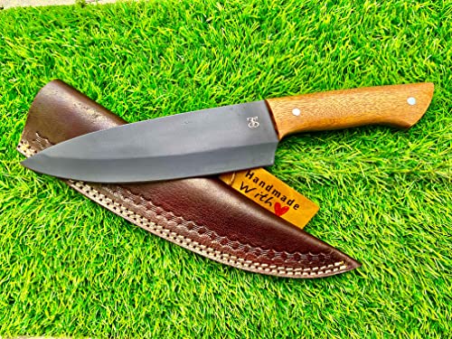 CHEFS Knife 8 inch - Japanese Kitchen Knife, High Carbon Steel Knife with Wood Handle & Superb Edge Retention - Durable Vegetable Knife, Cooking Knife, Razor Sharp Knife for Home & Restaurant