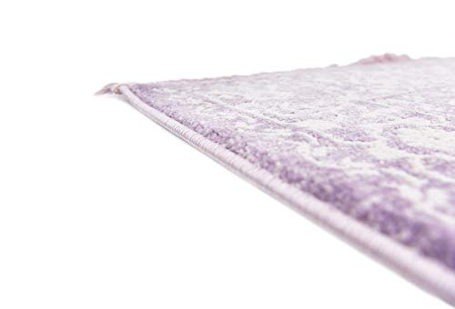 Unique Loom Traditional Classic Intricate Design Distressed Vintage Detail, Area Rug, 4 ft x 6 ft, Purple/Ivory