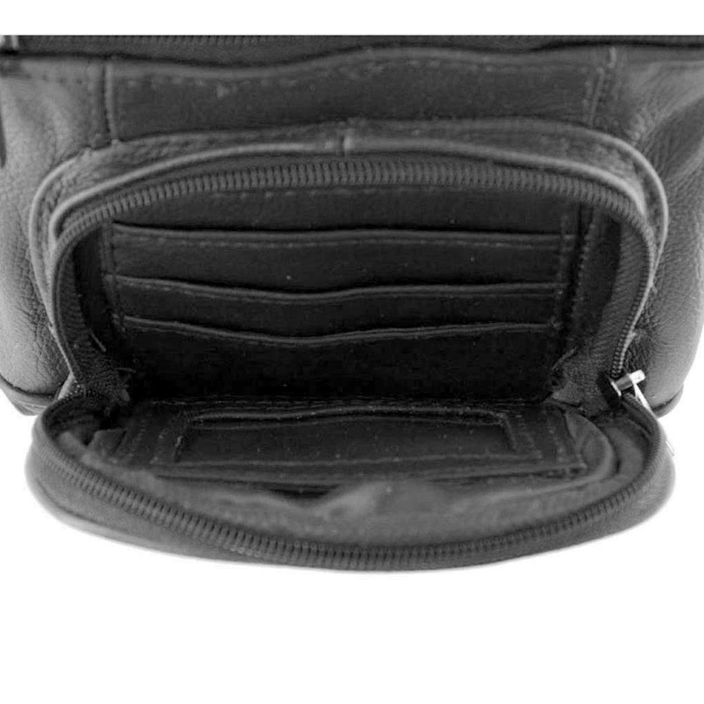 SILVERFEVER Genuine Leather Organizer Handbag Cross Body - Shoulder Travel Bag (Red)