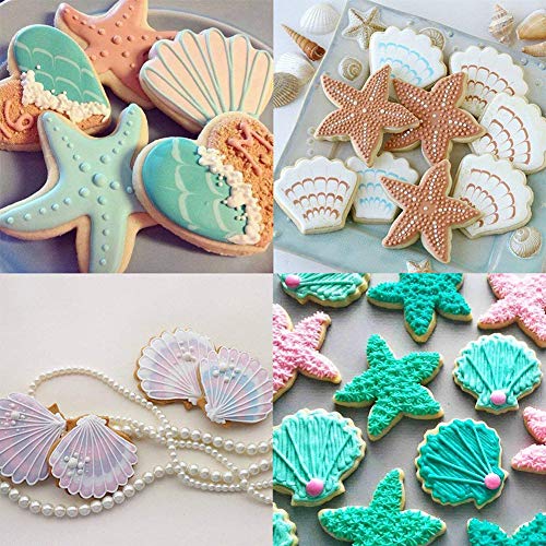 Cieovo 10 Piece Tropical Under the Sea Cookie Cutters, Hawaiian Ocean Creatures Biscuit Cutter for Biscuit, Fondant, Fruit, Bread, Summer Beach Themed Party Supplies