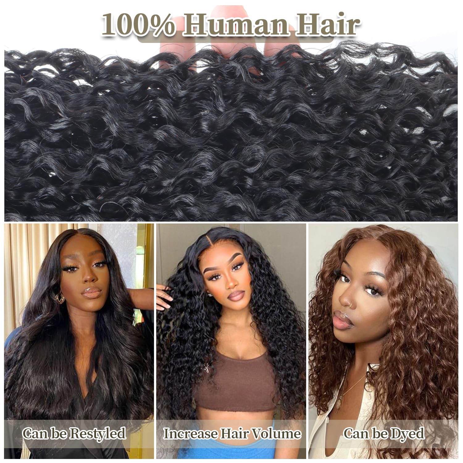 Brazilian Curly Wave Human Hair 3 Bundles 12A Grade Virgin Hair Weave Bundles Jerry Curly Unprocessed Hair Extensions Natural Black 10 12 14 inch 100g/pc