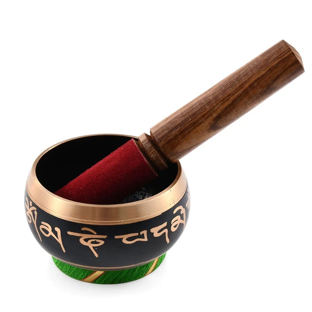 SHOP LC DELIVERING JOY Handmade Tibetan Singing Bowl Buddhist Mantra Sound Bowl Set Meditation Yoga Stress Relief Valentines Day Gifts