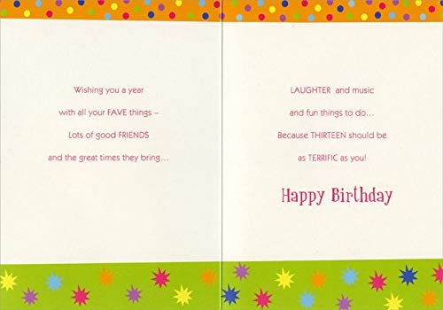 Designer Greetings Someone Special Party Hats on Black Background Age 13 / 13th Birthday Card