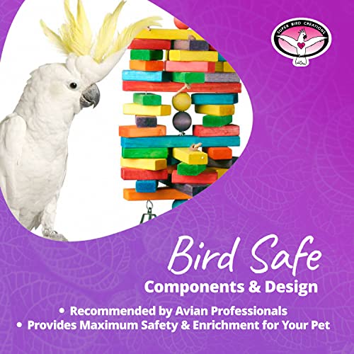 Super Bird Creations SB477 XL Woodpile Bird Toy, Large/XL Bird Size, 19" x 8"