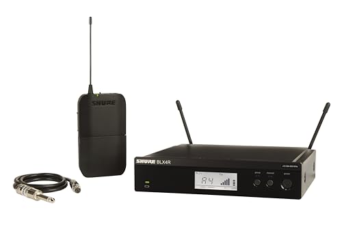 Shure BLX14R UHF Wireless System for Guitar and Bass - 14-Hour Battery Life, 300 ft Range, UHF | Includes 1/4" Jack Instrument Cable & Single Channel Rack Mount Receiver | H11 Band (BLX14R-H11)
