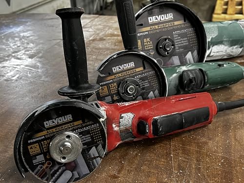Devour 4.5" All Purpose Segmented Diamond Blade for Cutting Rebar, Cast Iron, Concrete, Pavers, Tile, Granite, Laminate, PVC & More, Made in USA, 7/8" Arbor & Comes with a 5/8" Reducer Ring