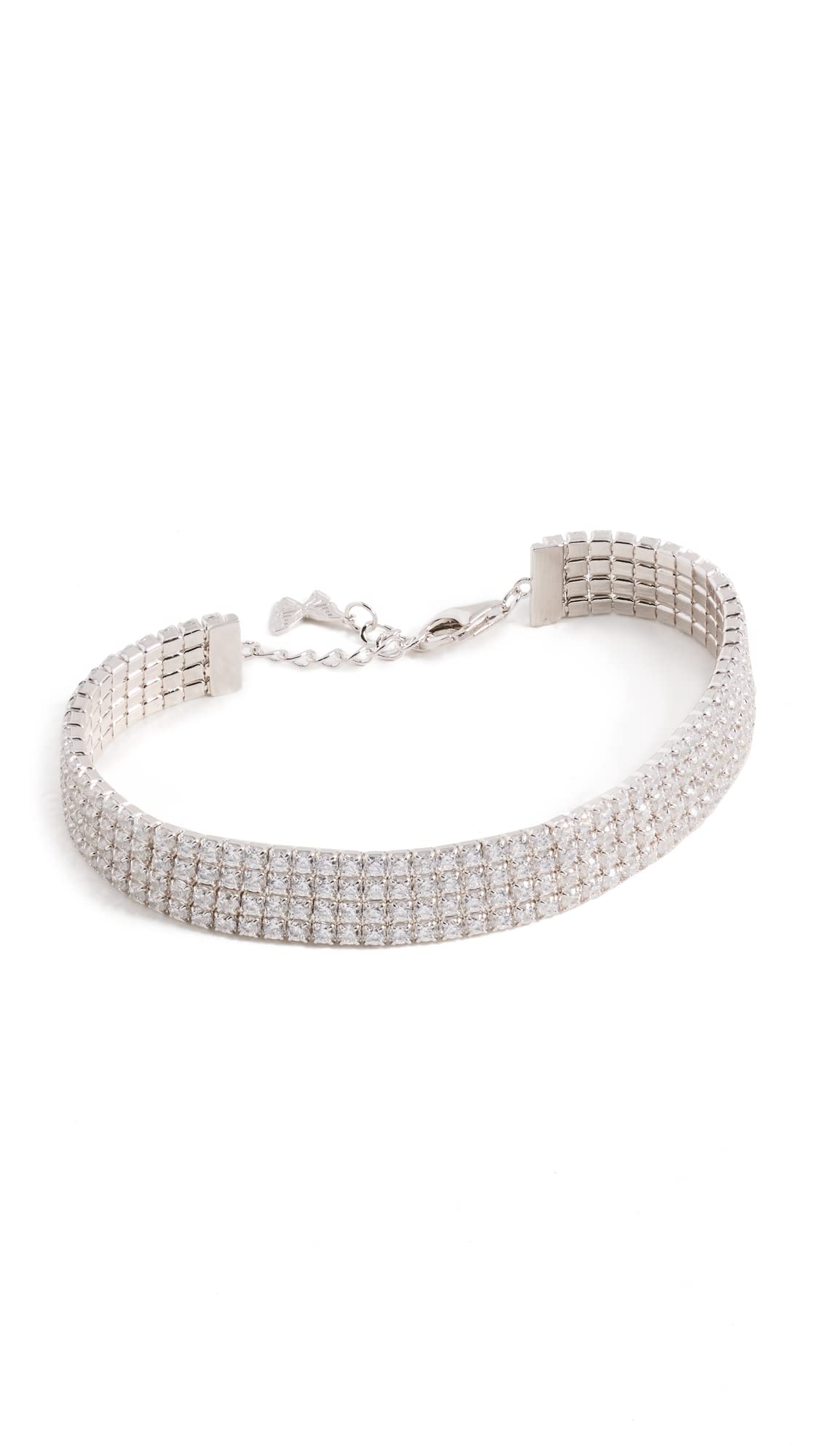 By Adina Eden Women's Four Row Bling Tennis Bracelet, Silver, One Size