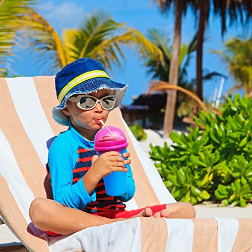 Slushie Maker Cup Squeeze, 500ml DIY Quick Frozen Magic Cup Slushy With Lids & Straws for Kids & Adults, Homemade Summer DIY Ice Cream Maker (Blue)