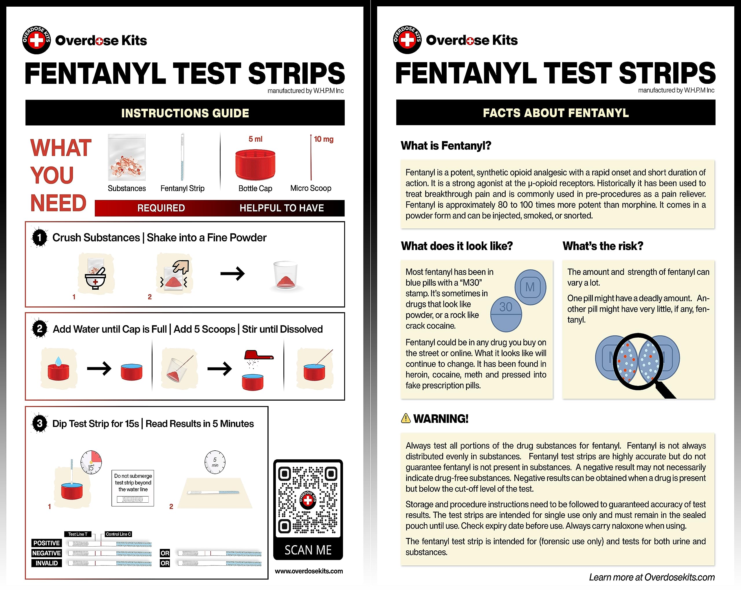 Fentanyl Test Strip Opioid Overdose Prevention Kit | Includes 5 Fentanyl Test Strips for Pills, Powders & Liquids + Naloxone Carry Case + Mixing Container + 10mg Spoon and Instructions (1)