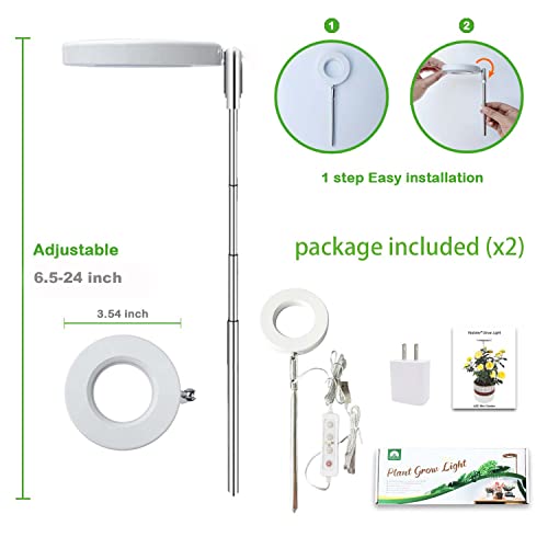 Plant Grow Light,Yadoker LED Growing Light Full Spectrum for Indoor Plants,Height Adjustable, Automatic Timer, 5V Low Safe Voltage,Idea Small Light…