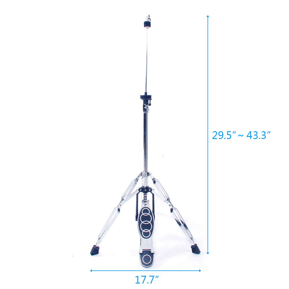 Professional Foldable Hi-Hat Stand,Control Style Drum Hi-Hat Cymbal Stand with Pedal (Cymbals not included)