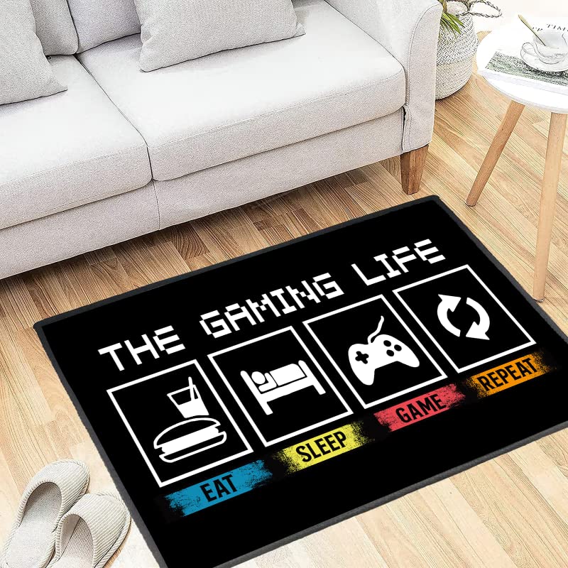 GAGNONLEE The Gaming Life Large Rugs Game Controller Floor Mat 3D Printed Modern Carpet for Gamer Bedroom Home Decor Non-Slip Area Rug, 36''x 24''(90x60cm)