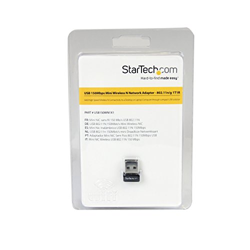 StarTech.com USB 150Mbps Mini Wireless N Network Adapter - 802.11n/g 1T1R Wi-Fi Adapter (USB150WN1X1)