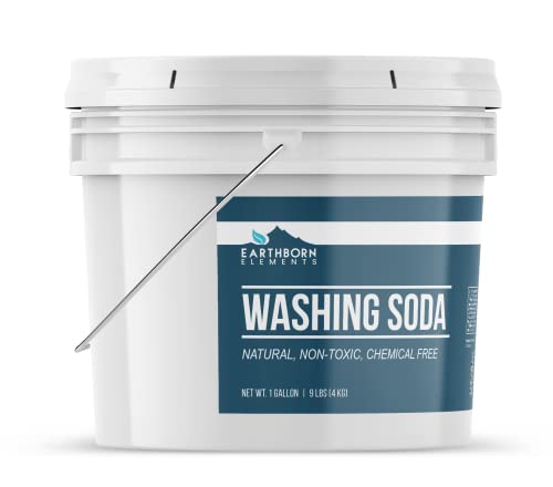 Earthborn Elements Borax Powder, Washing Soda, Baking Soda Bundle (1 Gallon ea.) Multipurpose for cleaning & laundry, Resealable Bucket