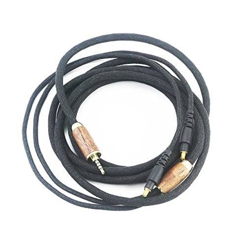 NewFantasia 2.5mm Trrs Balanced Male 6N OCC Copper Silver Plated Cord 2.5mm Balanced Cable Compatible with Audio-Technica ATH-MSR7b ATH-SR9 ATH-ESW990H ATH-AP2000Ti Headphone Walnut Wood Shell