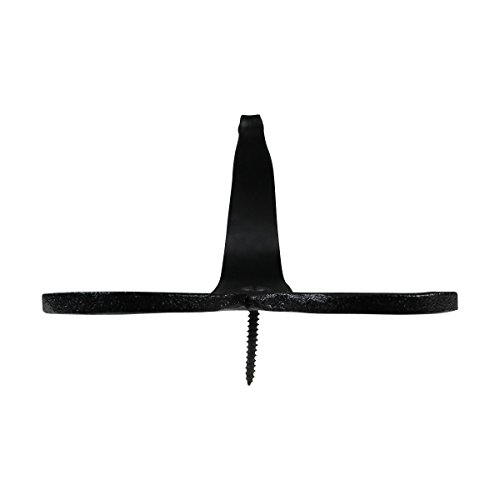 Renovators Supply Bathroom Hooks 5.5 in. Black Wrought Iron Wall Mount Hooks for Hanging Robe, Towel, Hat, or Jewellery with Mounting Hardware