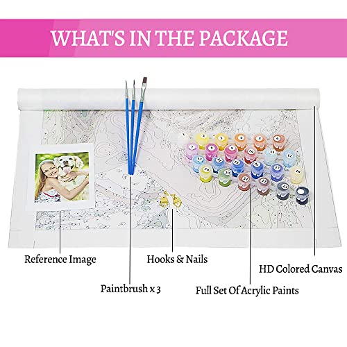 Hlison DIY Paint by Number for Adults, DIY Sunflower Paint by Number on Canvas, Easy Adult Paint by Number for Kids Beginner, Home Wall Decor 16โx20โ
