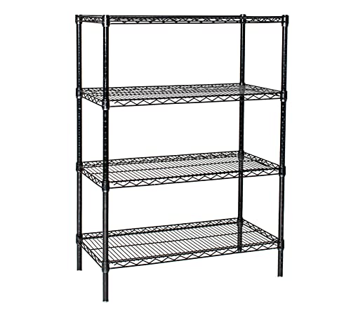 Omega 24" Deep x 48" Wide x 63" High 4 Tier Black Starter Shelving Unit