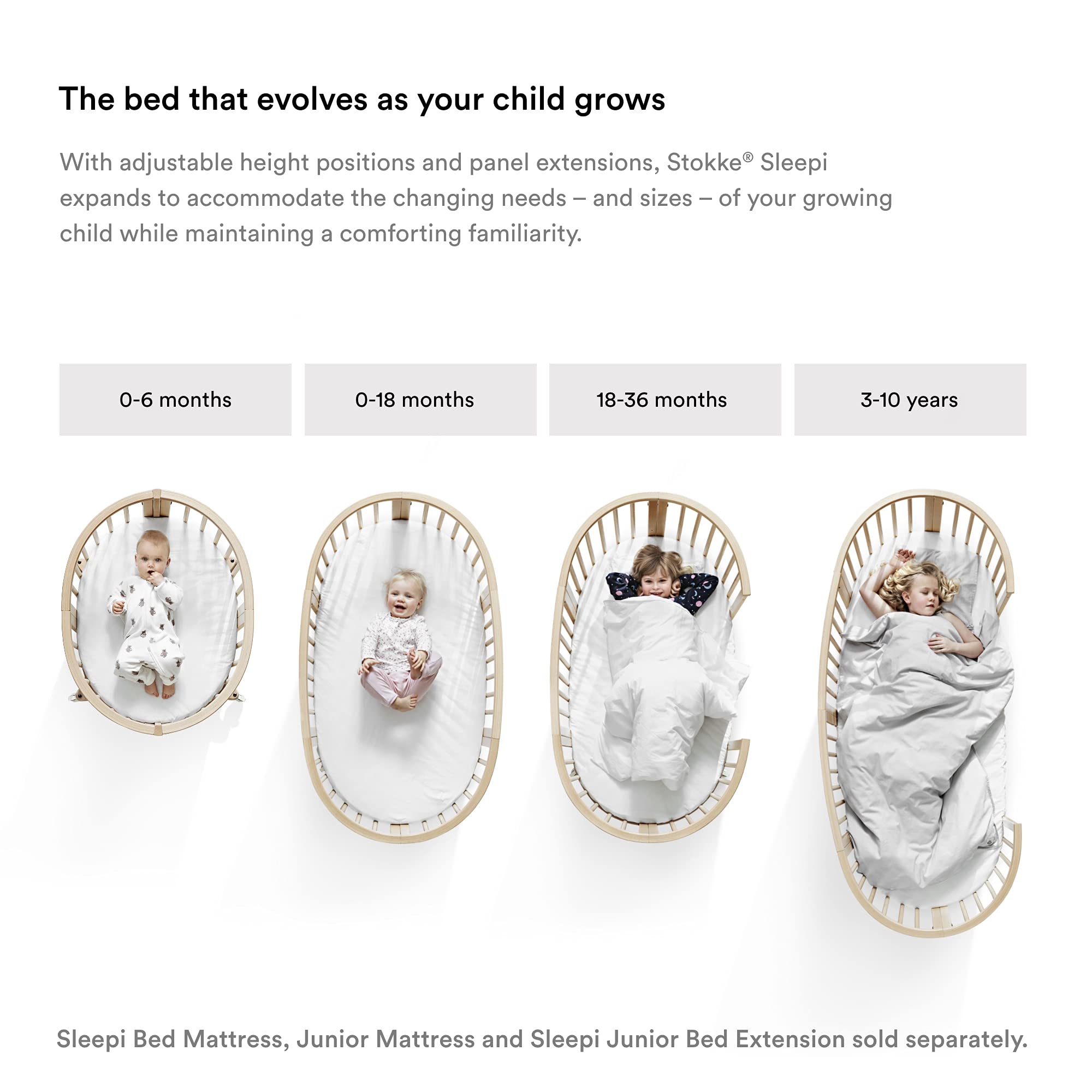 Stokke Sleepi Mattress, Natural White - Foam Crib/Bed Mattress - Offers Comfort & Support for Children - Includes Non-Toxic Cover