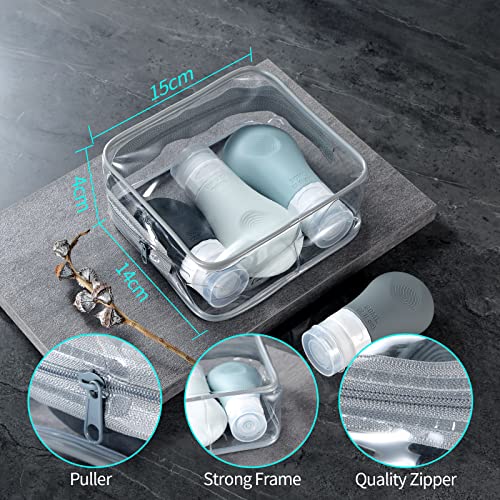 Gemice Travel Bottles for Toiletries, TSA Approved Travel Containers Leak Proof Silicone Squeezable Travel Accessories Set 2oz 3oz for Shampoo Conditioner Lotion Body Wash (16 Pack)
