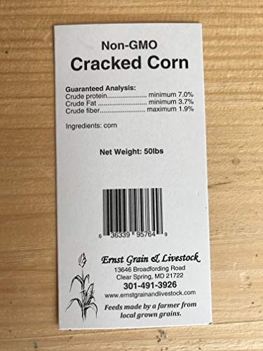 Ernst Grain Cracked Corn, Non-GMO β Perfect Feed for Ducks, Squirrels, Chickens, Ducks, Deer, Rabbits, Geese, and More! (50 lb)