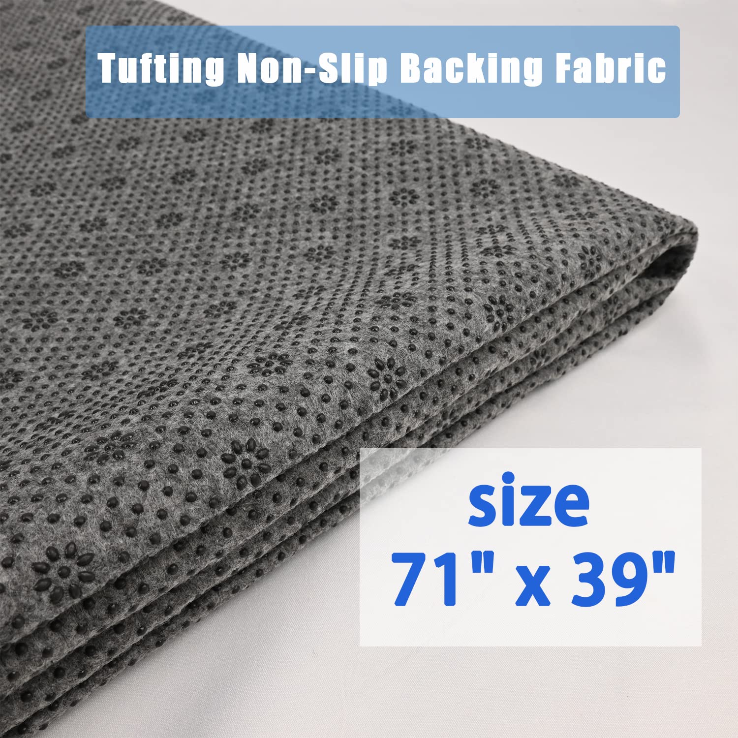 Yoquare Non-Slip Tufting Cloth Thick Backing Fabric, 2mm Thick (More Wear-Resistant & Tear-Resistant & Durable) Perfect Rug Backing Fabric & Rug Making Supplies (71 x 39 Inch)