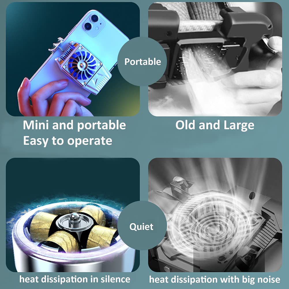 Ivishow Phone Cooler with Cooling Fan Portable Gaming Radiator Gifts for Watching Videos & Mobile Games, Compatible with 4-6.7 Inch Android & iOS Phone