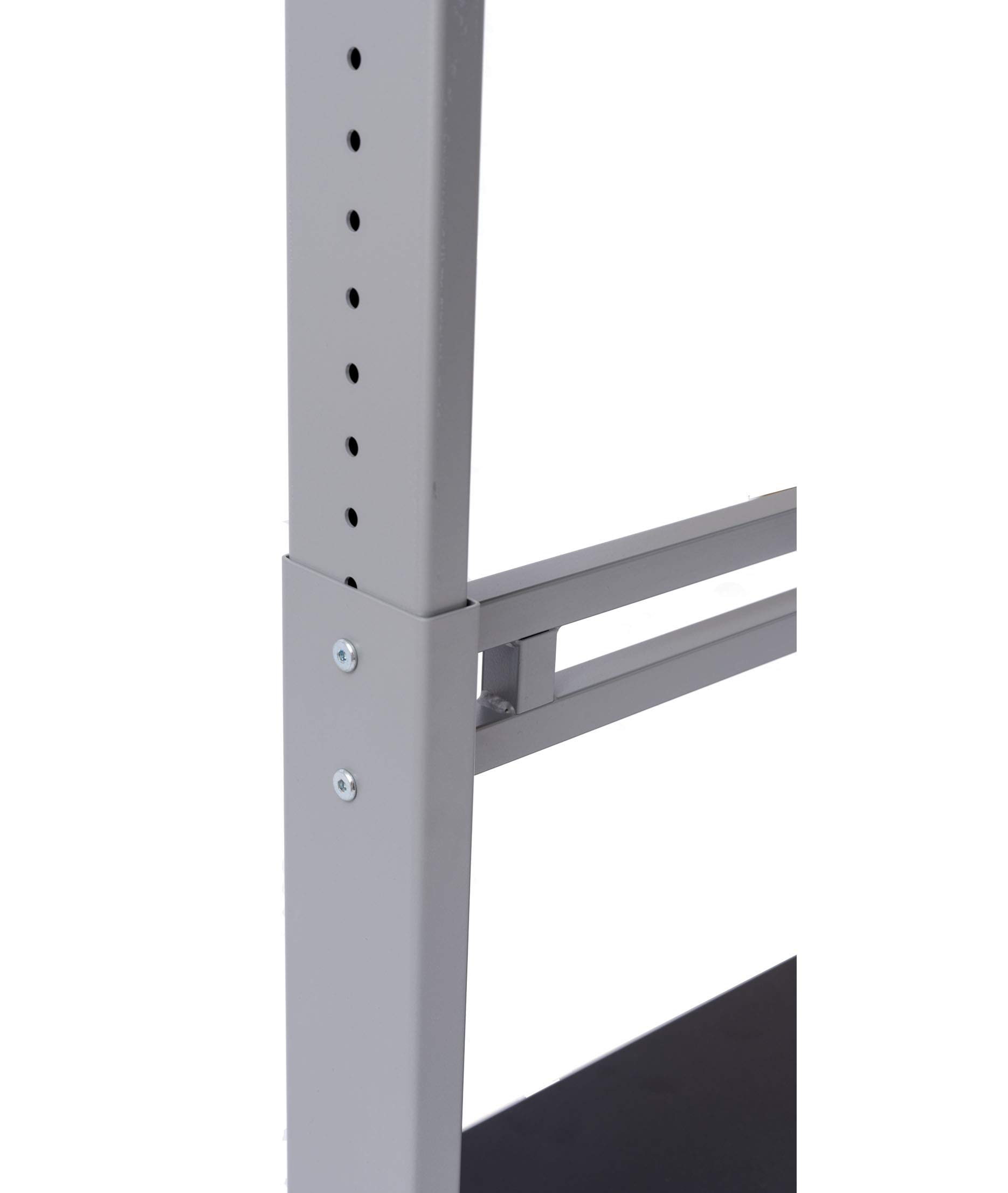 Stand Up Desk Store Rolling Adjustable Height Two Tier Standing Desk Computer Workstation (Silver Frame/Black Top, 40" Wide)