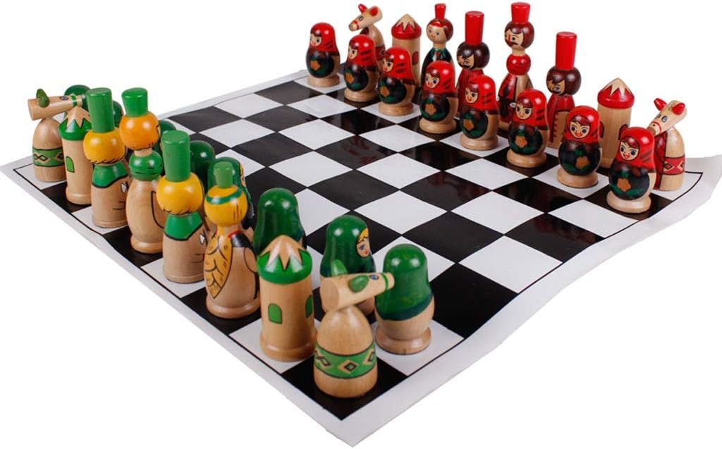 Chess Set Chess Pieces Chessman-Travel Nice Gift for Friends Game Collection Cartoon Character Type