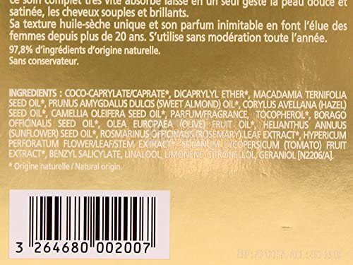 NUXE Huile Prodigieuse Multi,Purpose Dry Oil, 3.3 Fl Oz