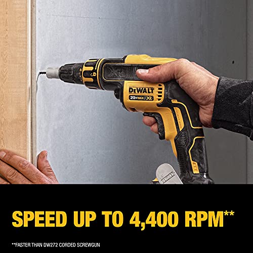 DEWALT 20V MAX* XR Drywall Screw Gun, Brushless, 4.0-Amp Hour (DCF620M2)