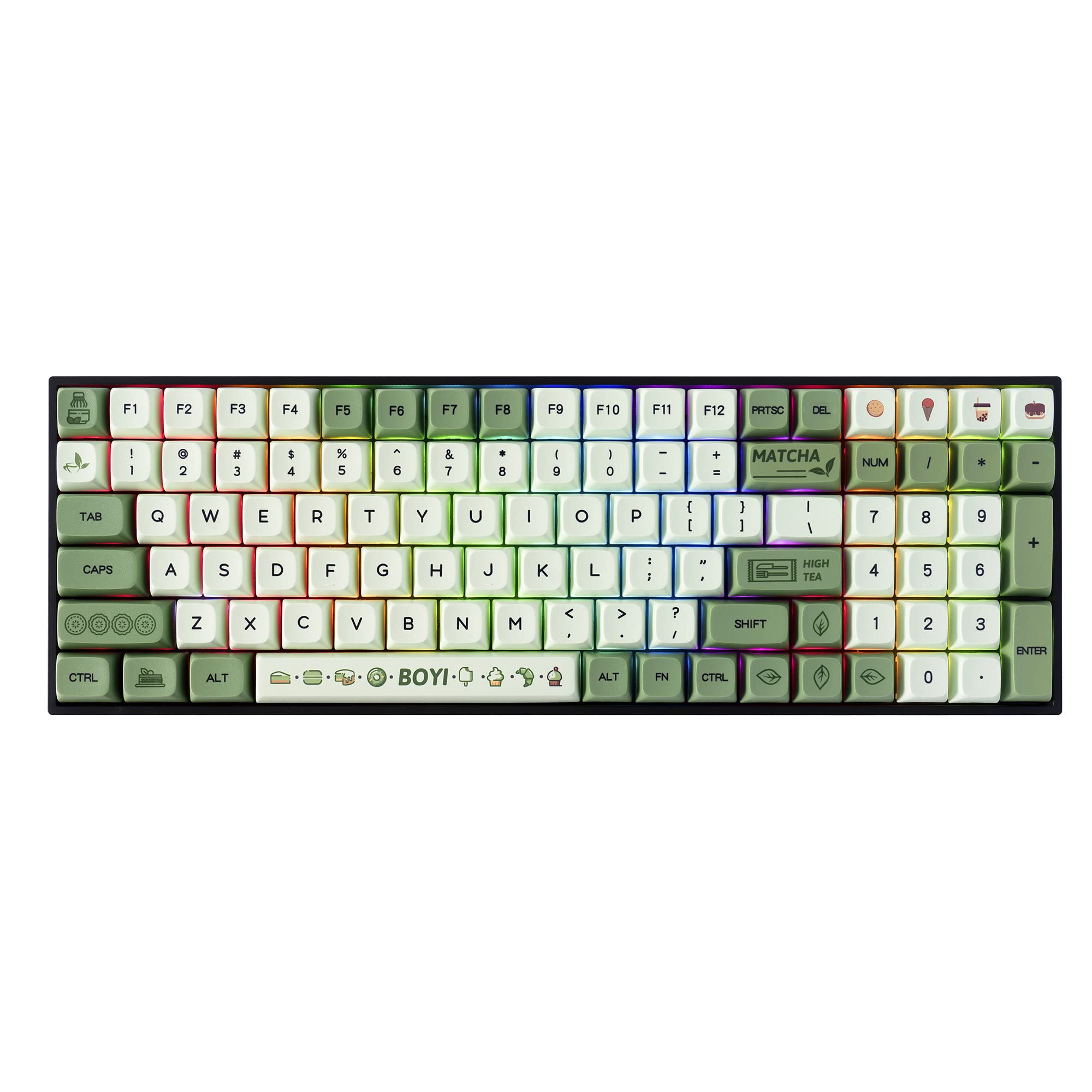 BOYI TK96 96% RGB Hot Swappable Triple Mode Keyboard,2.4Ghz/BT 5.0/Wired Keyboard N-Key Rollover Compact Gateron Yellow Switch Mechanical Gaming Keyboard(Zoological&Botanical Gardens XDA Keycaps)
