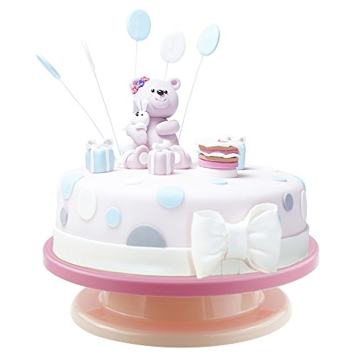 Webake Cake Turntable 11 Inch Rotating Cake Stand, Spinning Cake Decorating Stand with Non-Slip Rubber Band