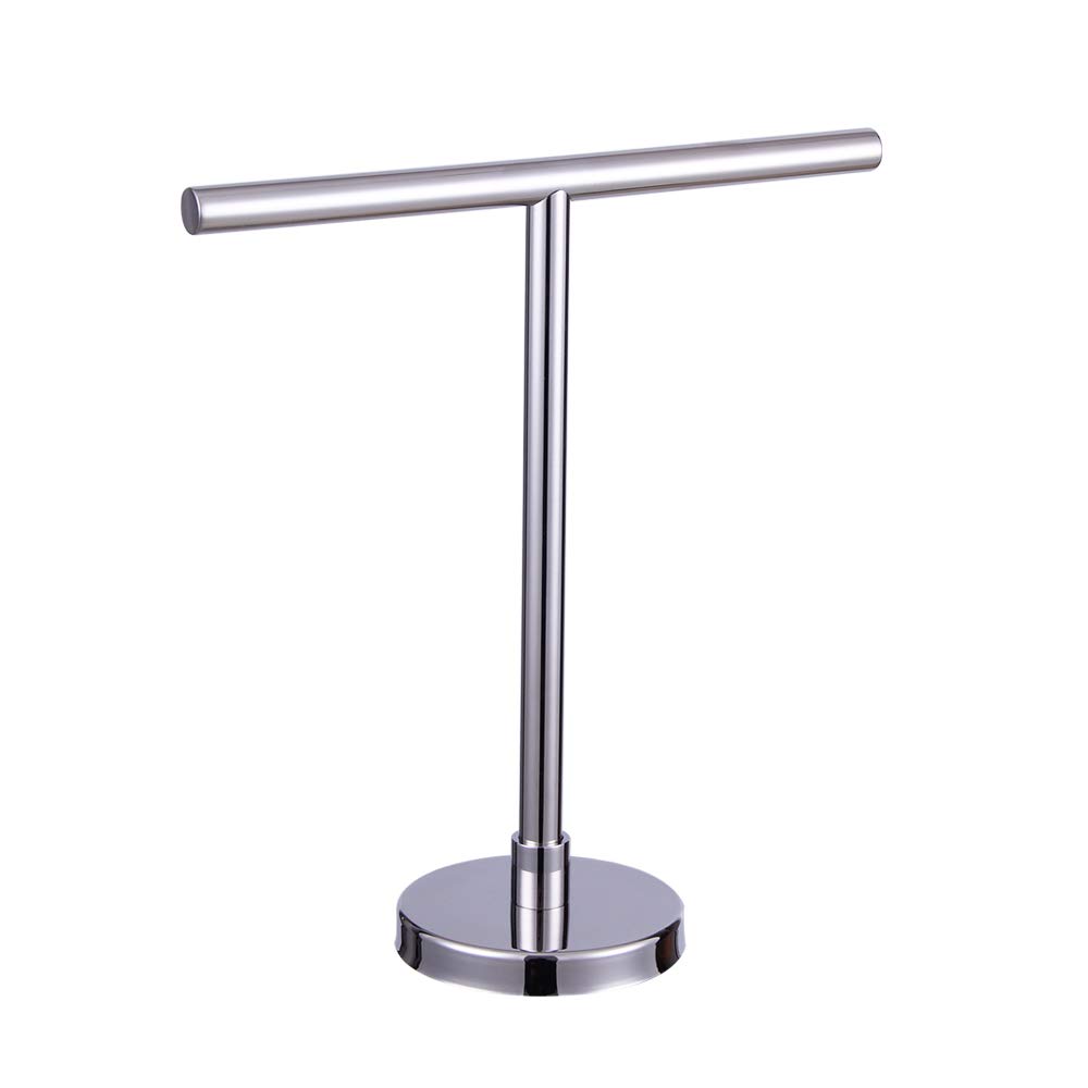 GERZ SUS 304 Stainless Steel Hand Towel Holder Standing Tree Rack for Bathroom Vanities Countertop, Polished Finish