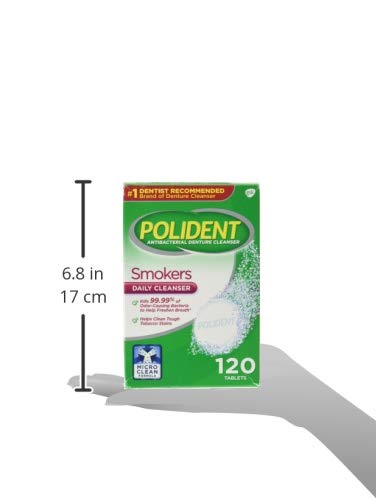 Polident Smokers Denture Cleanser 120 ea (Pack of 2)