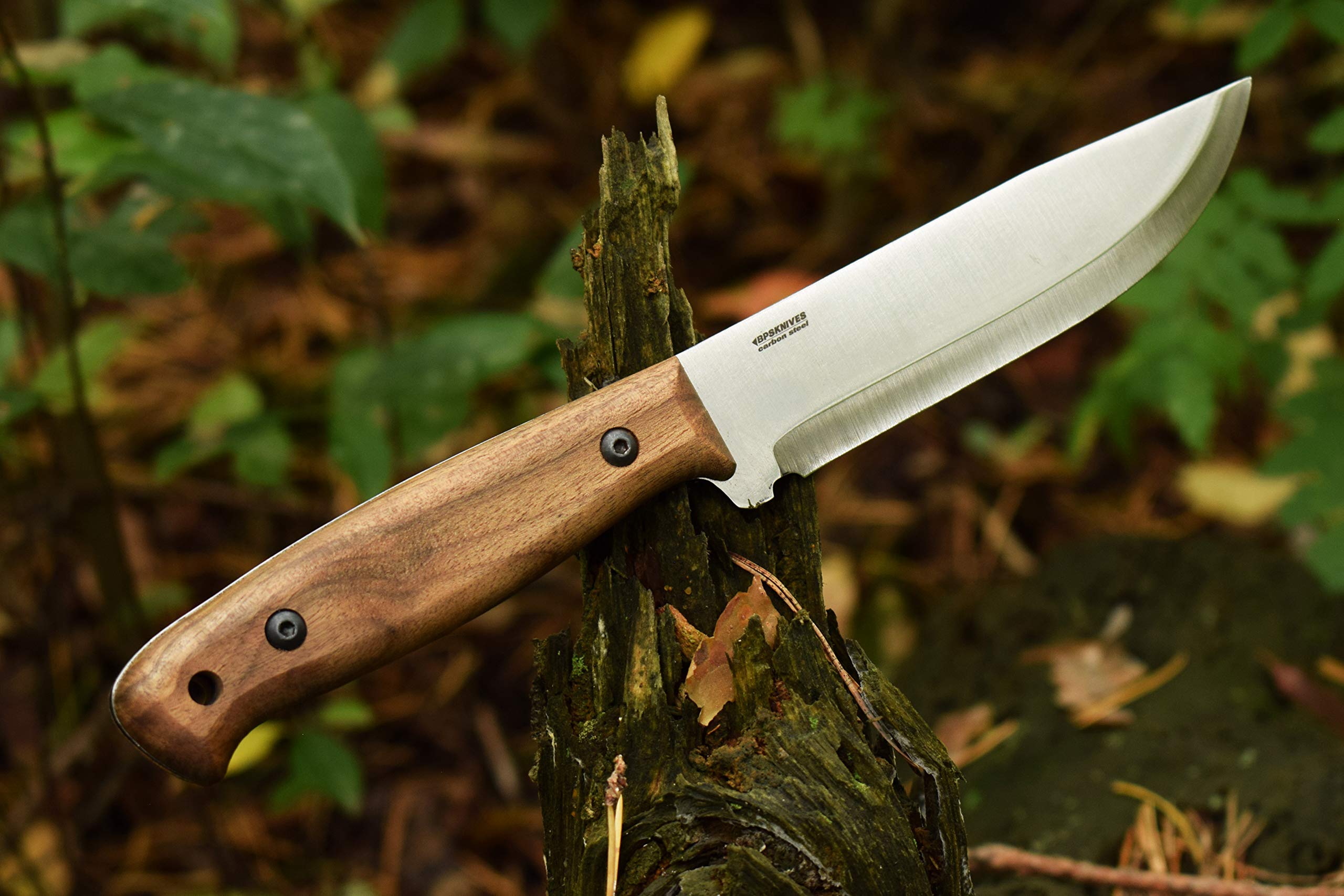 BPS Knives Bushcraft Knives Set - Adventurer + BS1FTS - Fixed-Blade Carbon Steel Knives with Leather Sheaths and Firestarter - Full-Tang Fixed-Blade Knife - Camping Knives