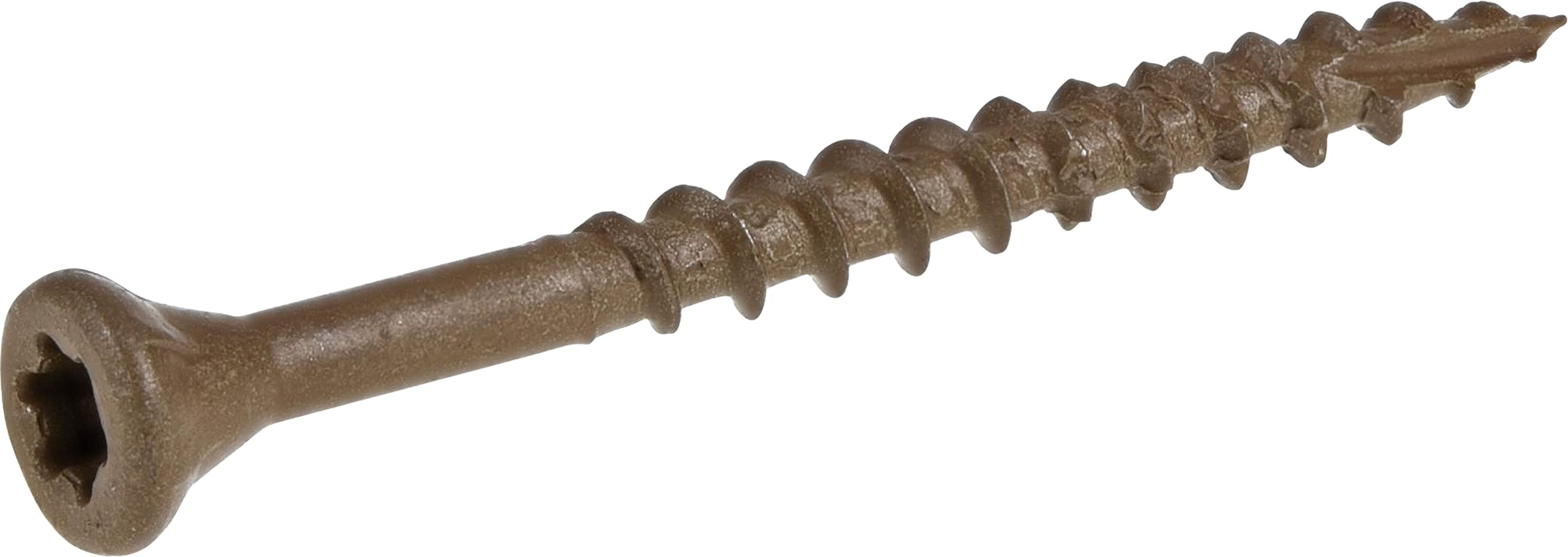 Deck Plus Wood Screws, Brown Exterior Screws, 3-1/2" x #10, 1lb