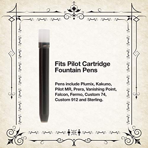 PILOT Namiki IC100 Fountain Pen Ink Cartridges, Black, 12-Pack (69100)