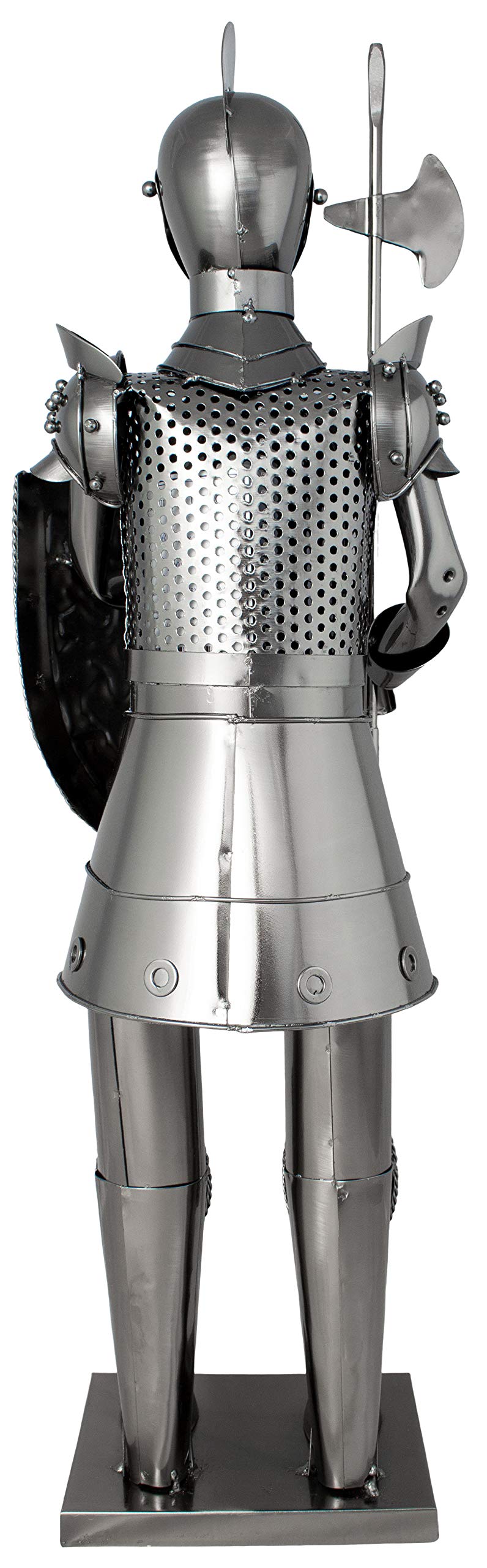 BRUBAKER Wine Bottle Holder 'Knight' - Table Top Metal Sculpture - with Greeting Card