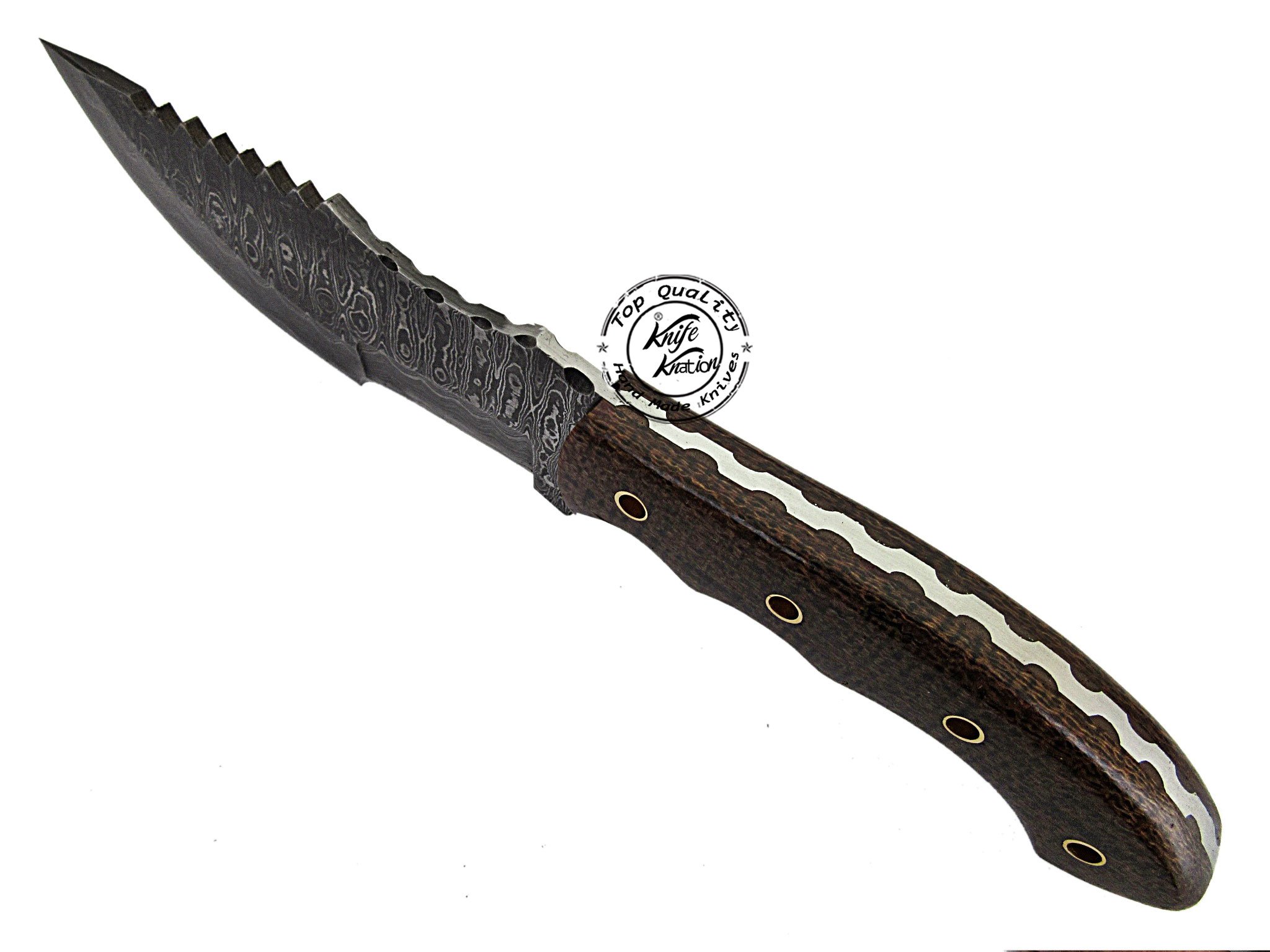 Beautiful Brown Micarta Handmade Damascus Steel Tracker Hunting Knife Prime Quality